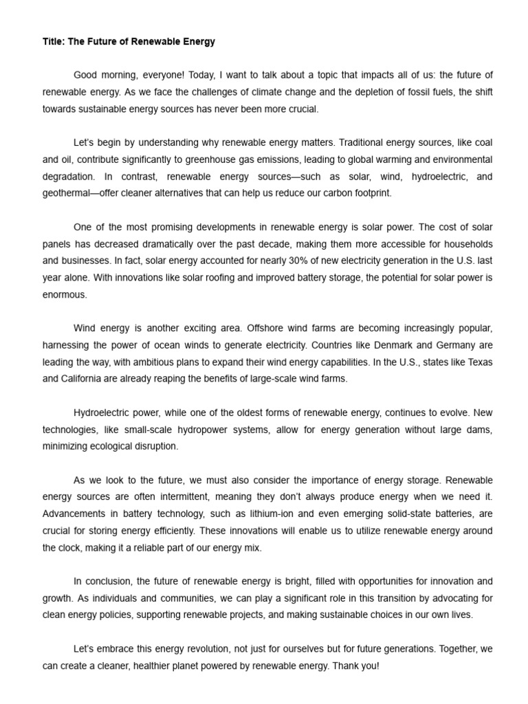 Public Speaking Madani Scripts | PDF | Energy Development | Renewable ...