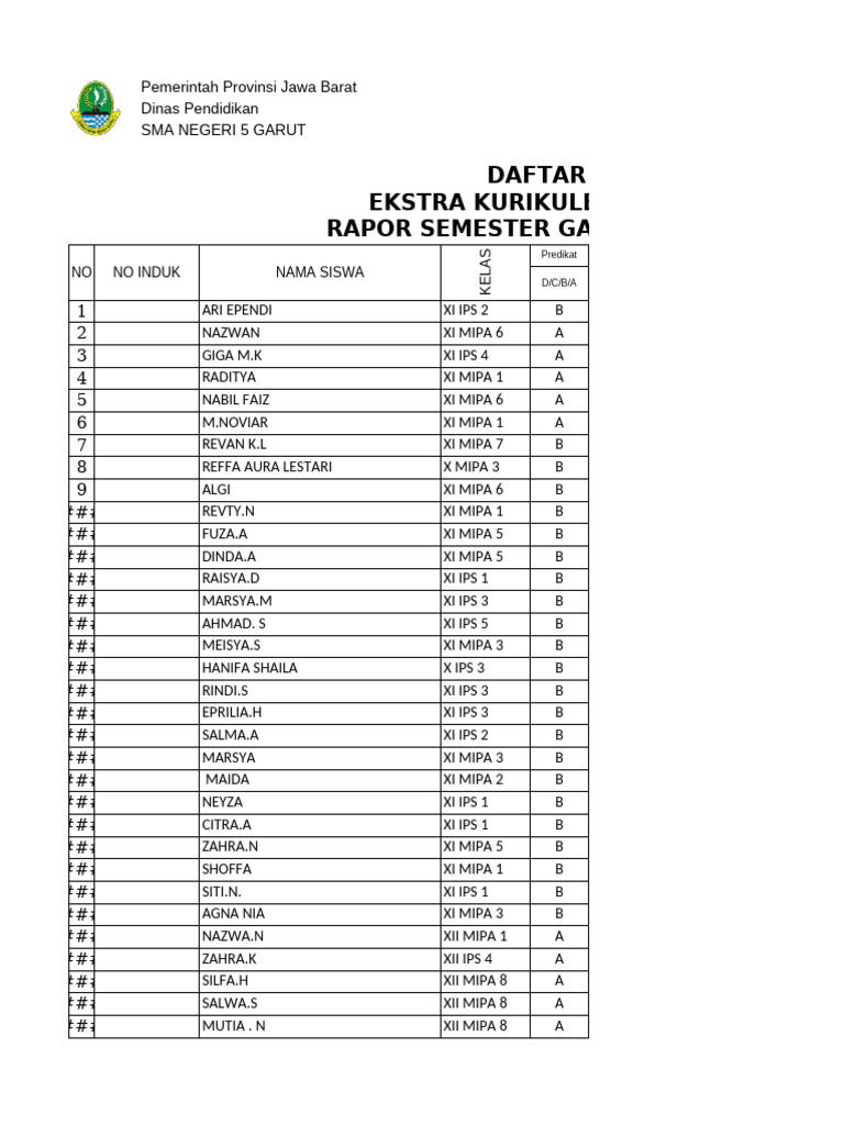 NILAI EKSKUL BOLA BASKET - Genap 2023 - 2024 Fixed (1) NEW | PDF