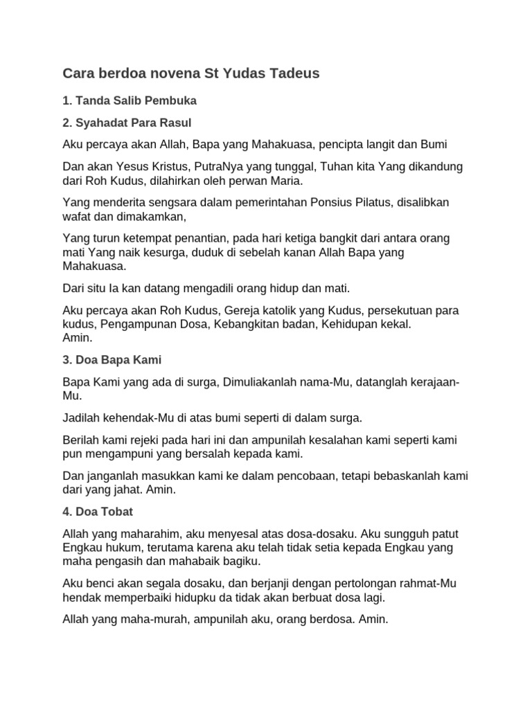 Doa ST Yudas Tadeus | PDF