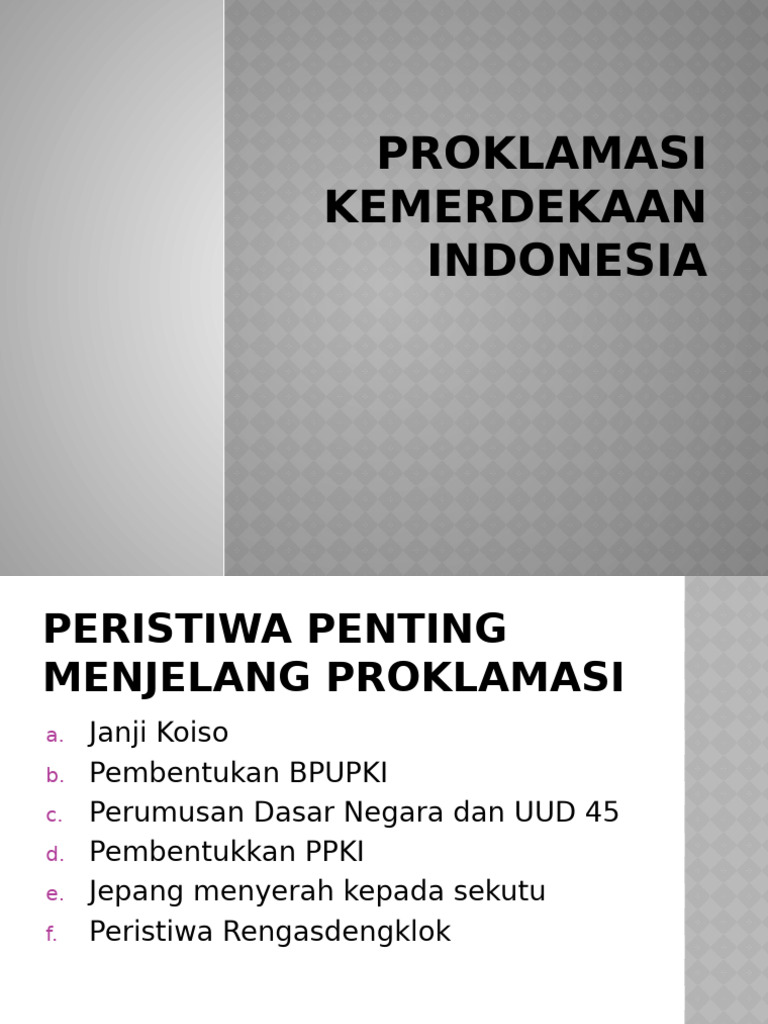 Proklamasi Kemerdekaan Indonesia: Sejarah dan Proses | PDF
