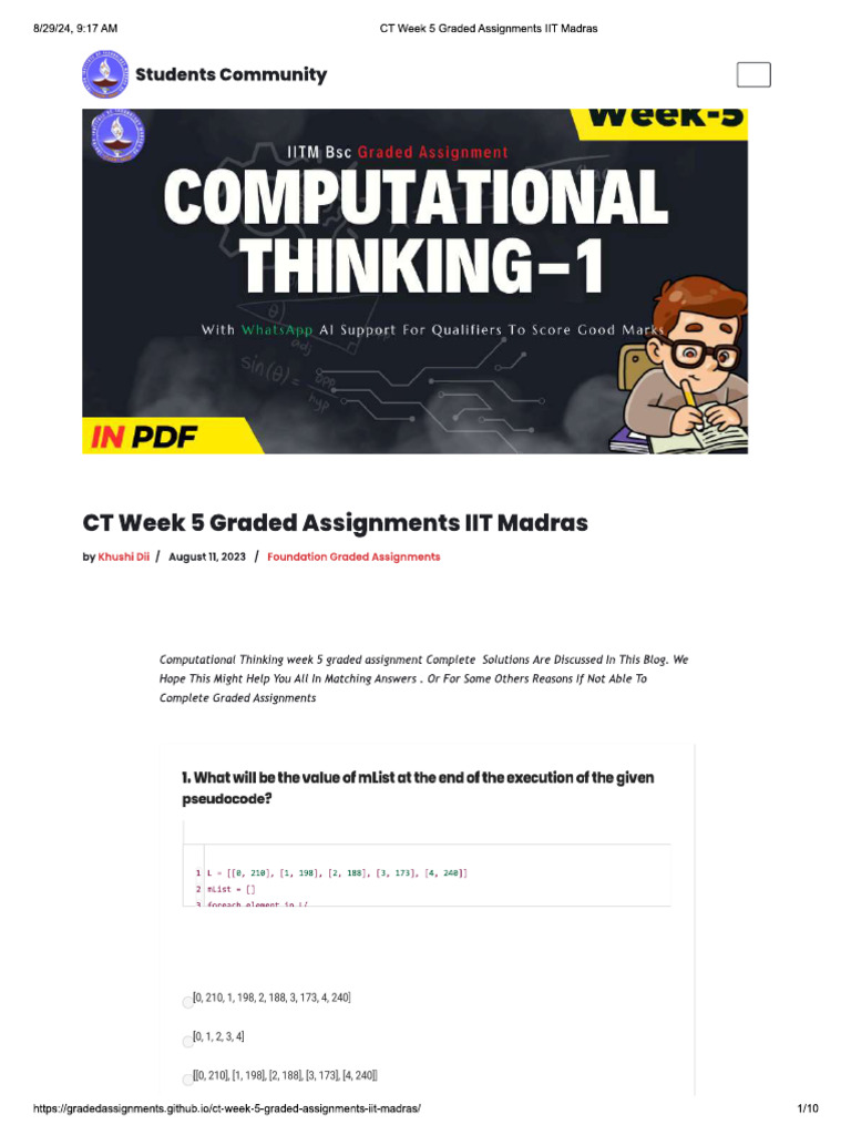 CT-1 (Week-5) | PDF