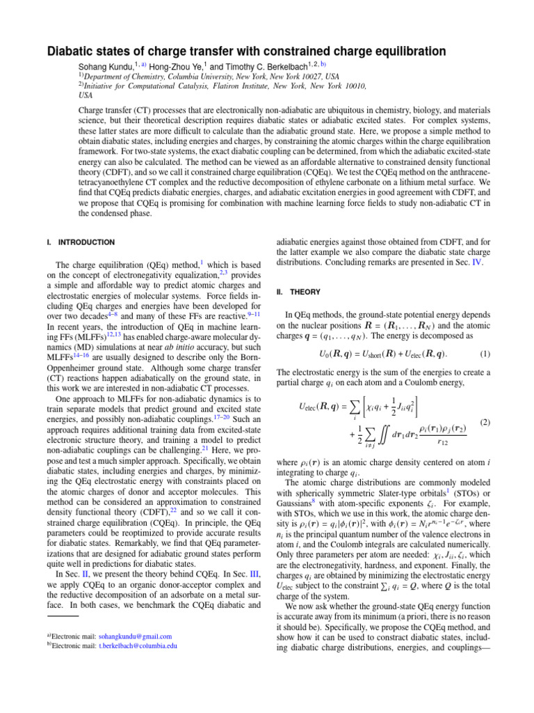 Diabatic States of Charge Transfer With Constrained Charge ...