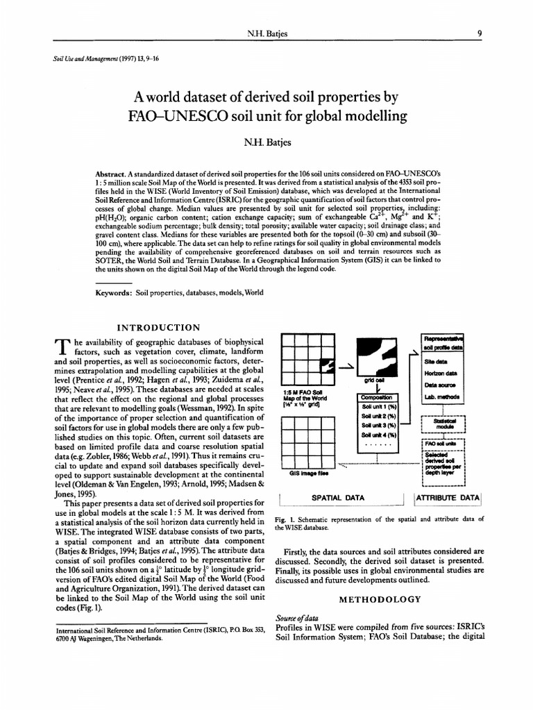 Soil Use and Management - 2007 - Batjes - A World Dataset of Derived ...