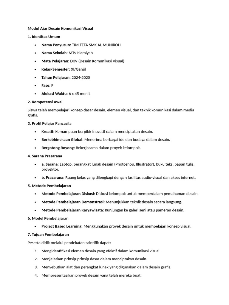 Modul Ajar Desain Komunikasi Visual | PDF