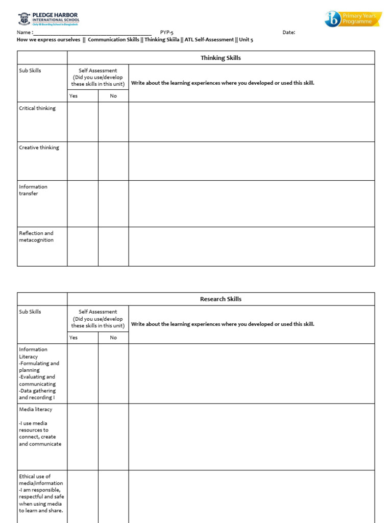 ATL and Profile Reflection - U1 | PDF | Computers