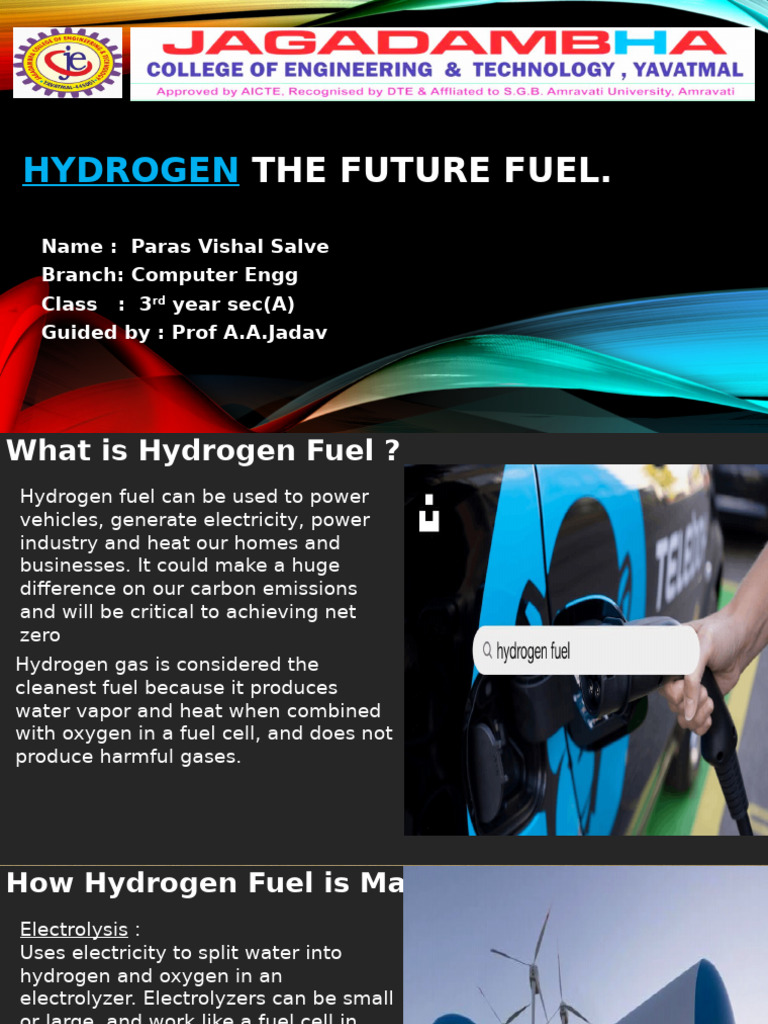 Hydrogen Fuel: The Future of Energy | PDF