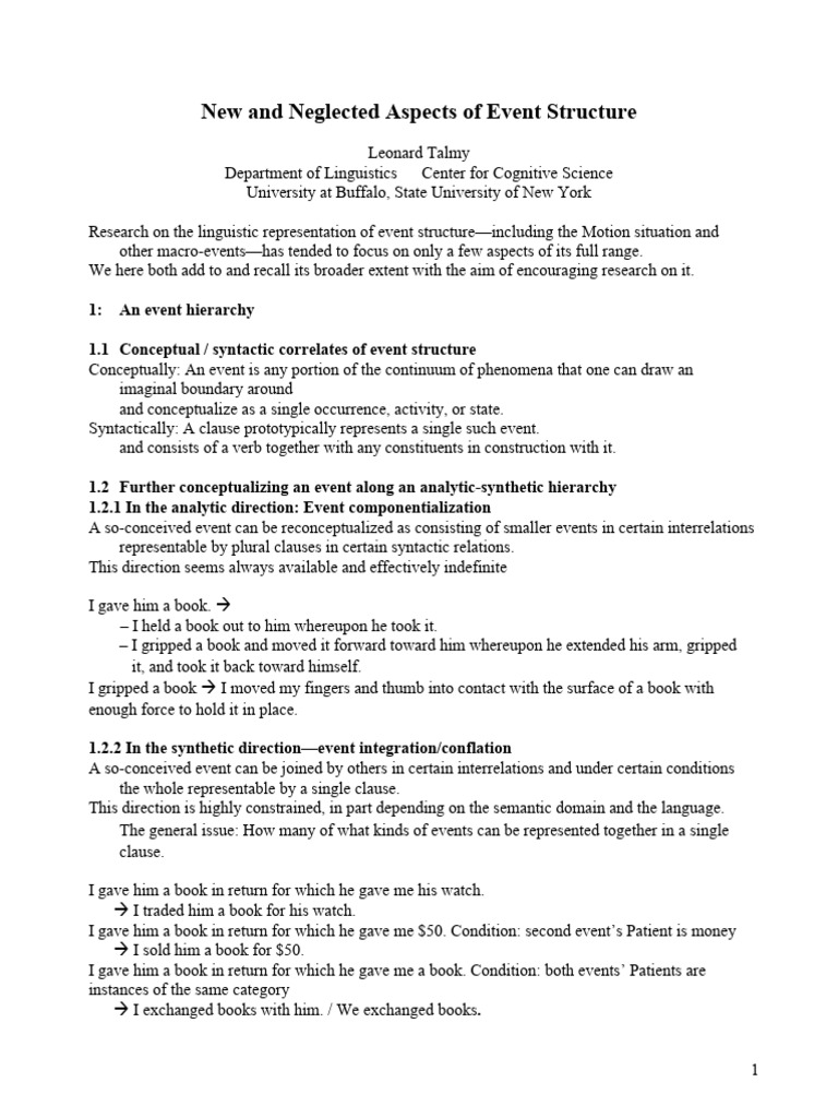 Prof. Leonard Talmy - HANDOUT - New and Neglected Aspects of Event ...