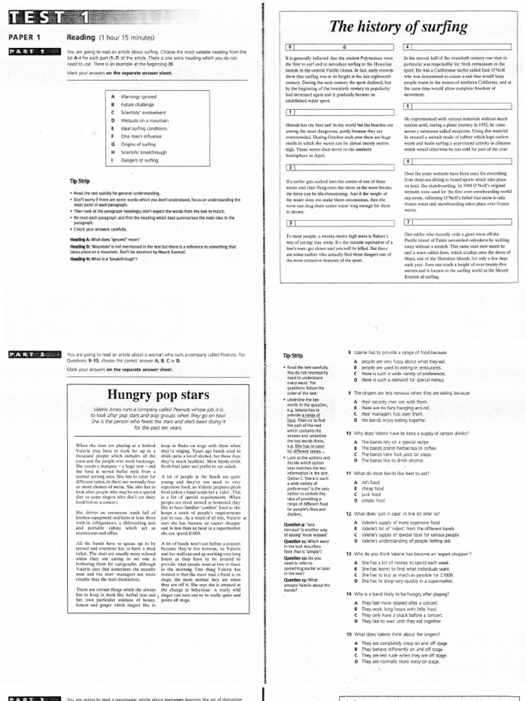 FCE Model Tests (TESTS) | PDF | Preposition And Postposition | Adjective
