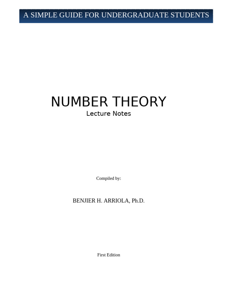 Number Theory | PDF | Number Theory | Prime Number