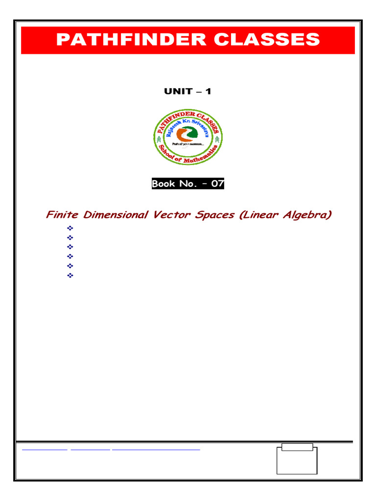 B07 Finite Dimensional Vector Spaces Linear Algebra Pdf Linear