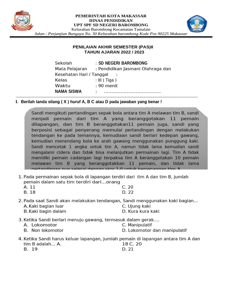 Soal Pas2 Kls 3 | PDF