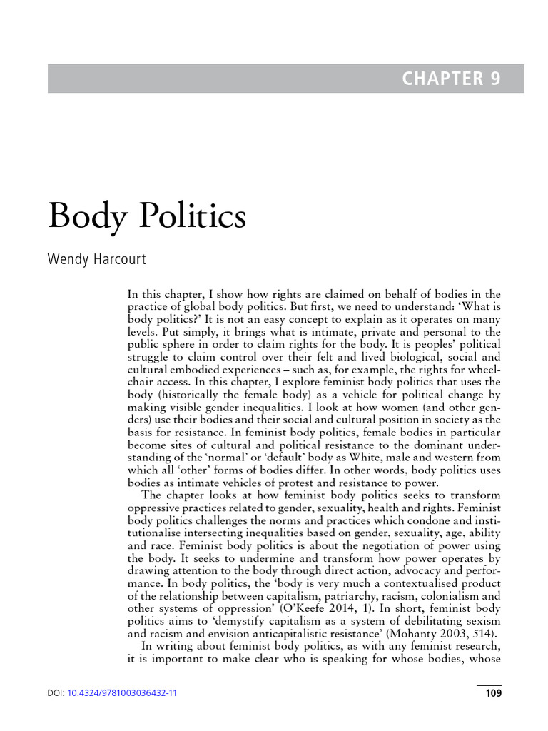 Feminist Body Politics and Activism | PDF | Menstruation | Gender Studies
