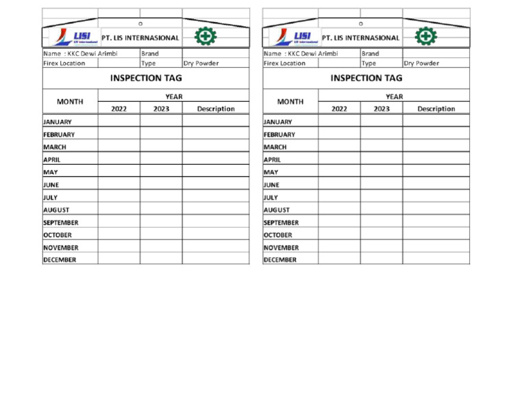 Inspection Tag Lisi | PDF