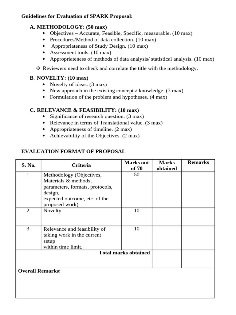 Evaluation of SPARK Proposal Format For SPARK-03 (2024-25) | PDF | Art