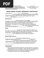 Nikah Form | PDF | Marriage | Wife