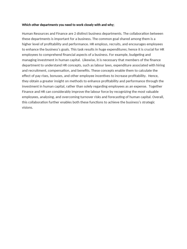 Business Function Presentation (HR and FINANCE) | PDF | Career & Growth ...