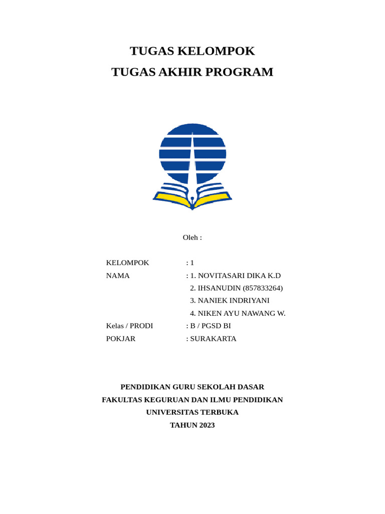 Tugas Akhir Program Kelompok 1 | PDF | Karier & Perkembangan