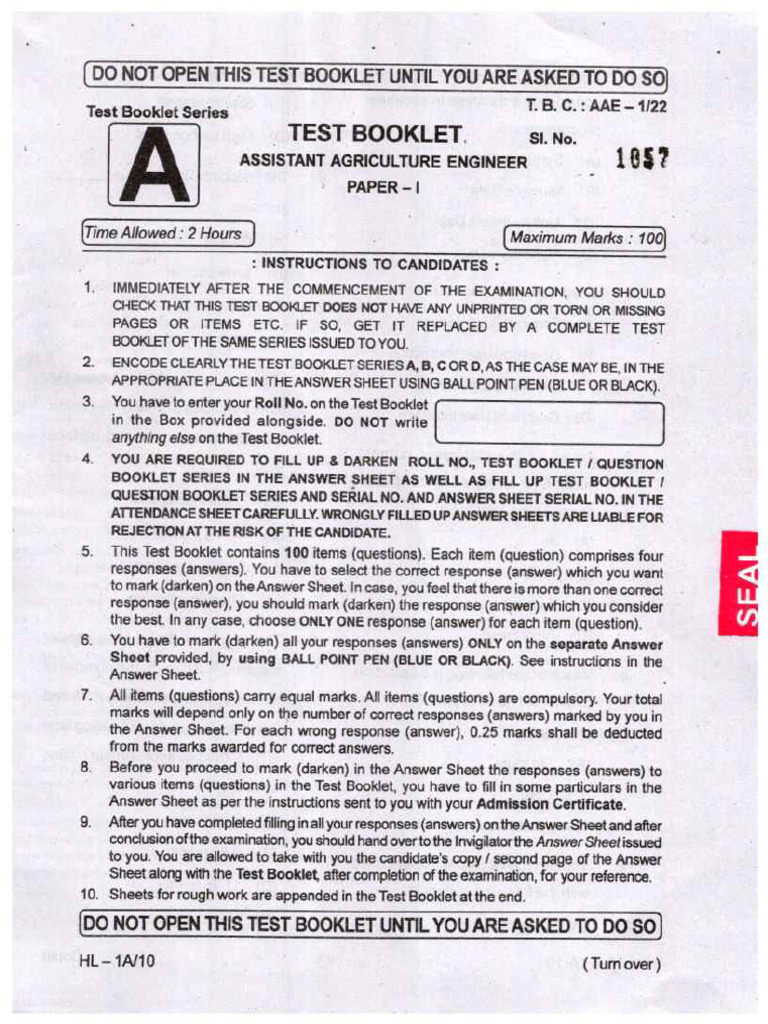 Asst - Agrl Engineer P - I | PDF