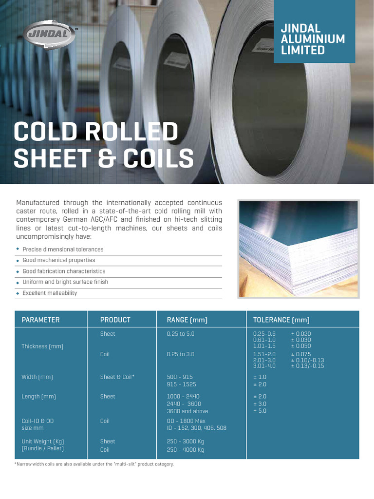 Jindal Sheets - Catalague | PDF | Sheet Metal | Chemical Substances
