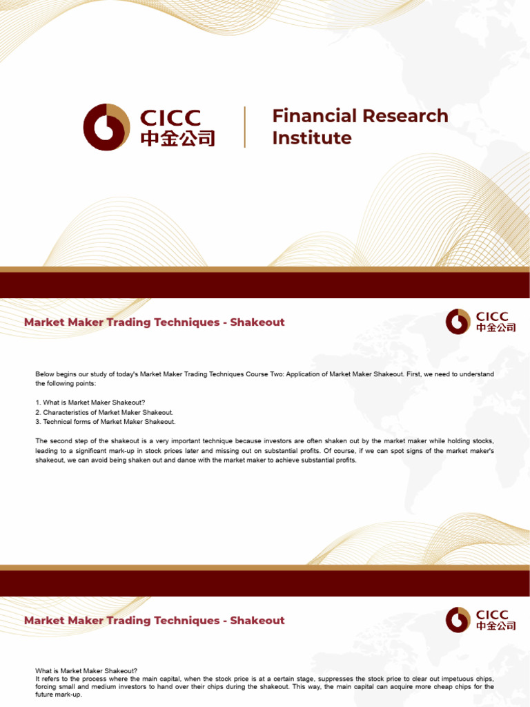 Market Maker Trading Techniques - Shakeout | PDF | Stocks | Market Maker