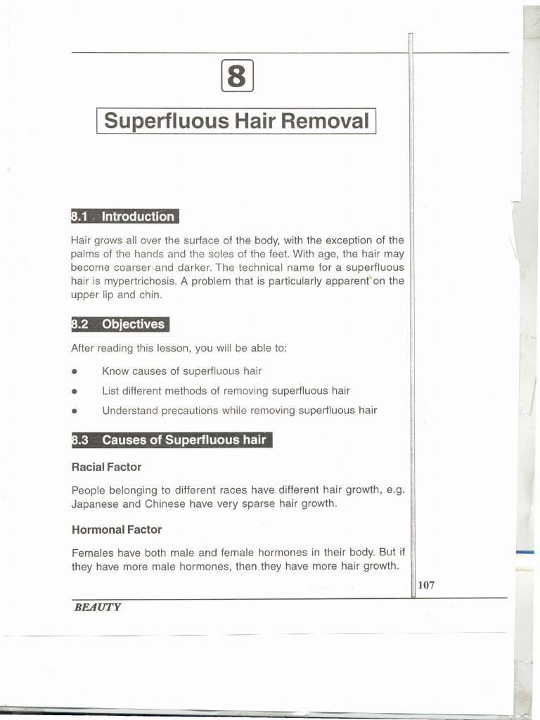 Superfluous Hair Removal Techniques | PDF | Hair Removal | Shaving
