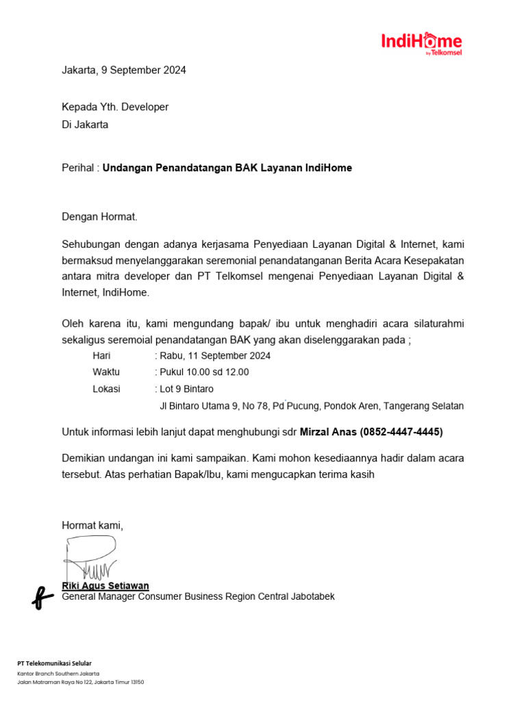 Surat Undangan Developer Sept 24-1 - Edited | PDF