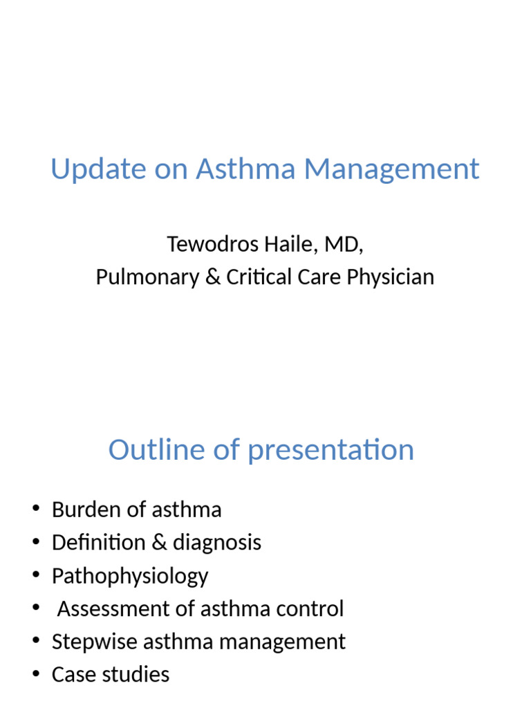 Update On Asthma Management | PDF | Asthma | Cough