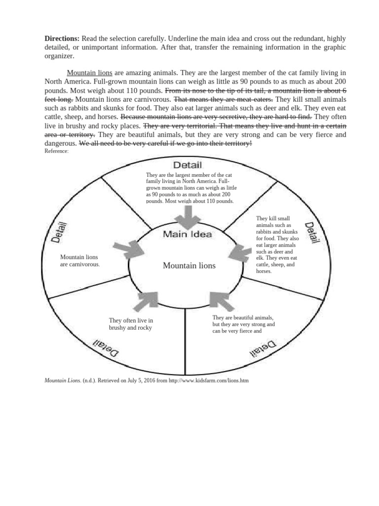 03 Activity 1 | PDF | Cougar | Lion