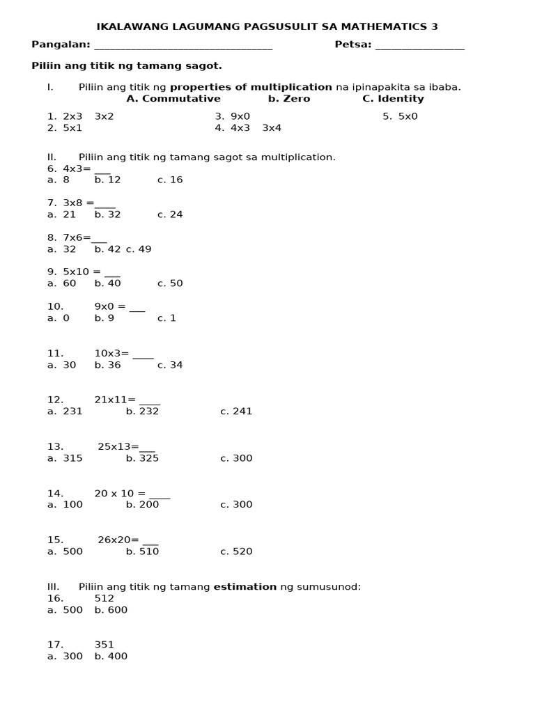 Math 3 Q2-W1-4-ST | PDF