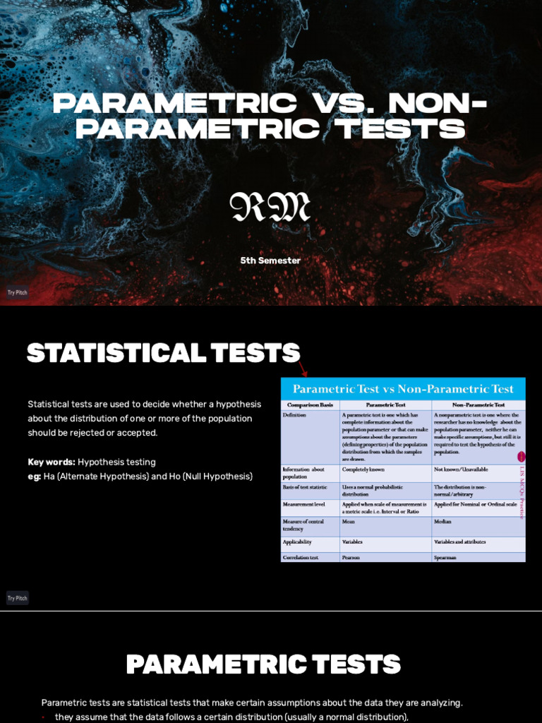 Parametric vs. Non-Parametric Tests | PDF | Student's T Test ...