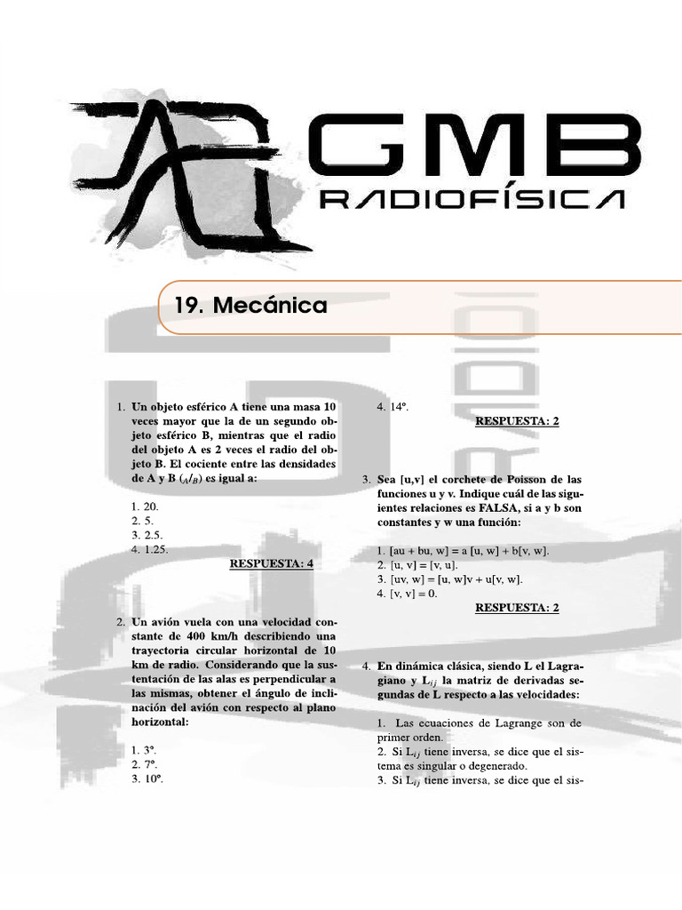 Tema 19. Mecánica | PDF