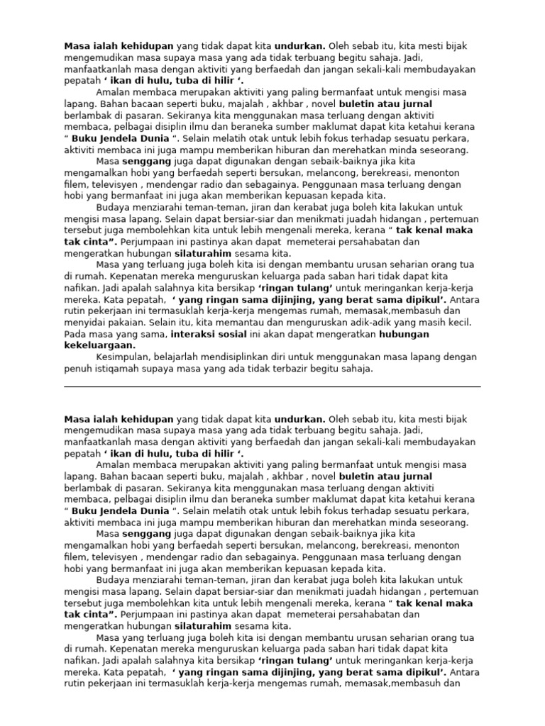 Cara Mengisi Masa Lapang | PDF