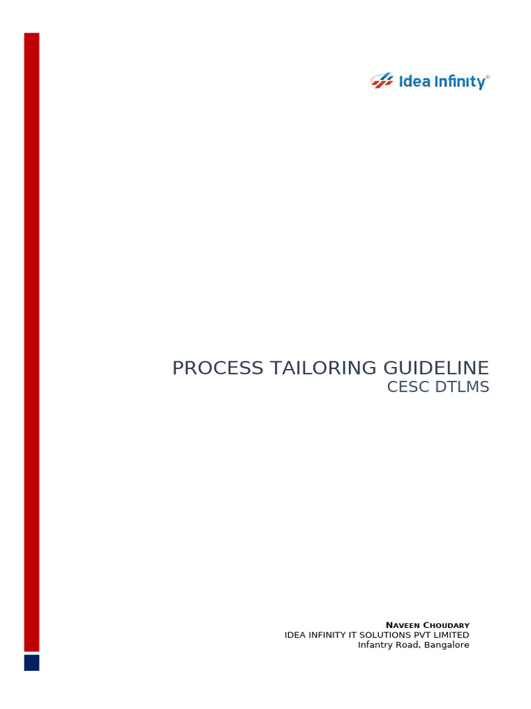 CESC - DTLMS - Process Tailoring Guideline | PDF | Life Cycle ...