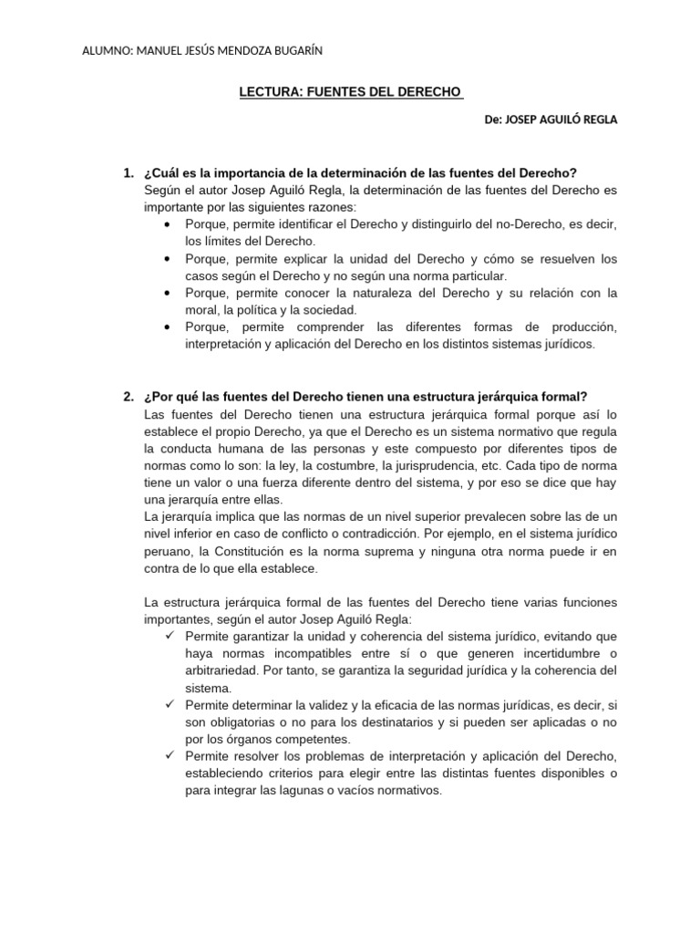 Fuentes del Derecho según Josep Aguiló | PDF | Fuentes del derecho ...