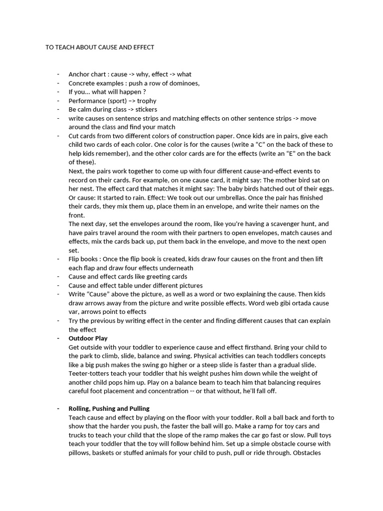 Engaging Activities for Cause and Effect | PDF | Toys