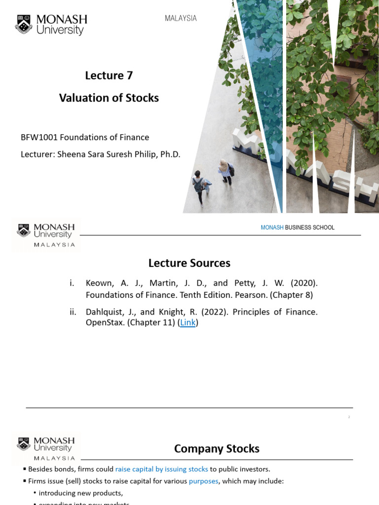 Lecture 7 Valuation of Stocks | PDF | Preferred Stock | Stocks
