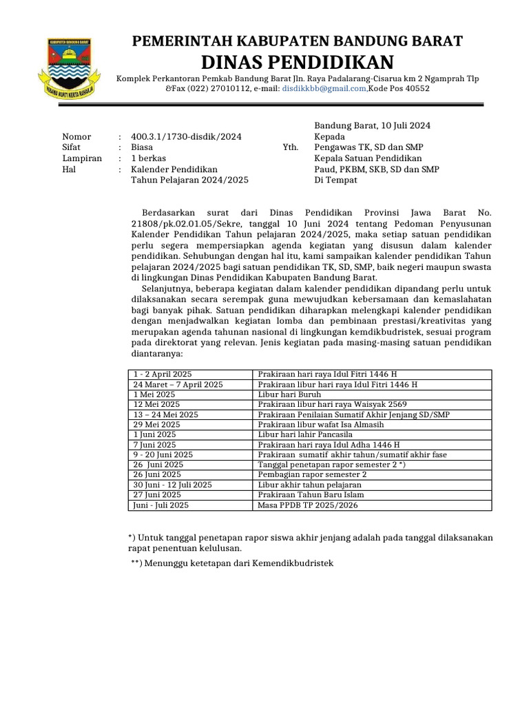 Kaldik KBB Fix 2024 2025 | PDF