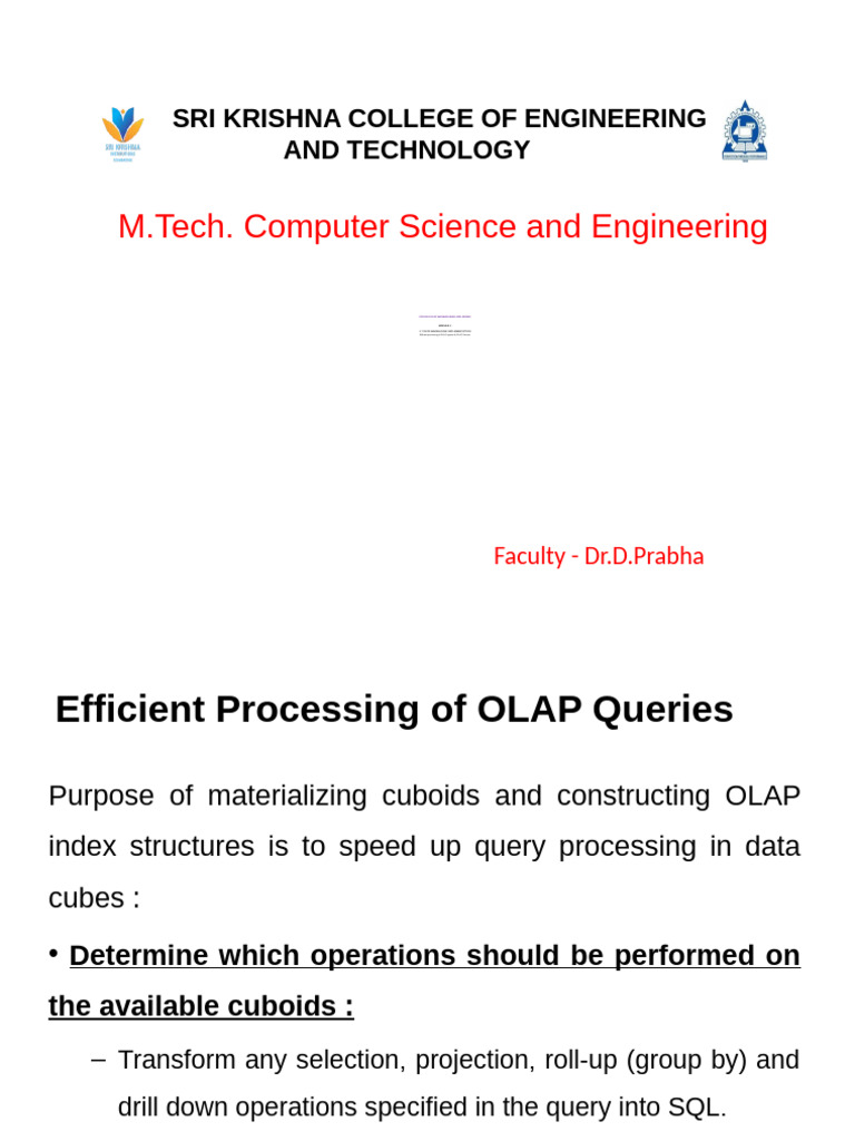 1.7 Efficient Processing of OLAP Queries & OLAP Servers | PDF | Data Management Software | Data ...