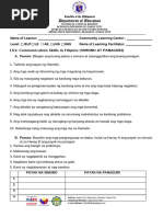 Pangatnig Activity | PDF