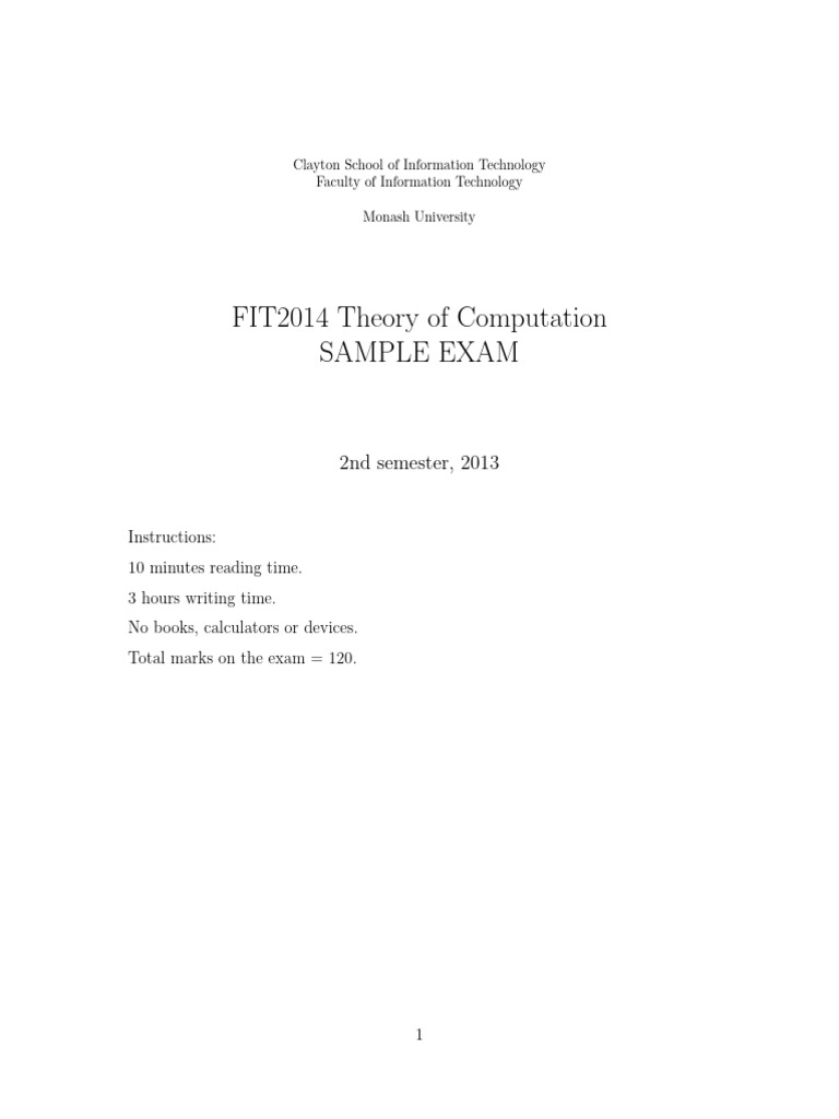 Theory of Computation Exam | PDF | Time Complexity | String (Computer Science)