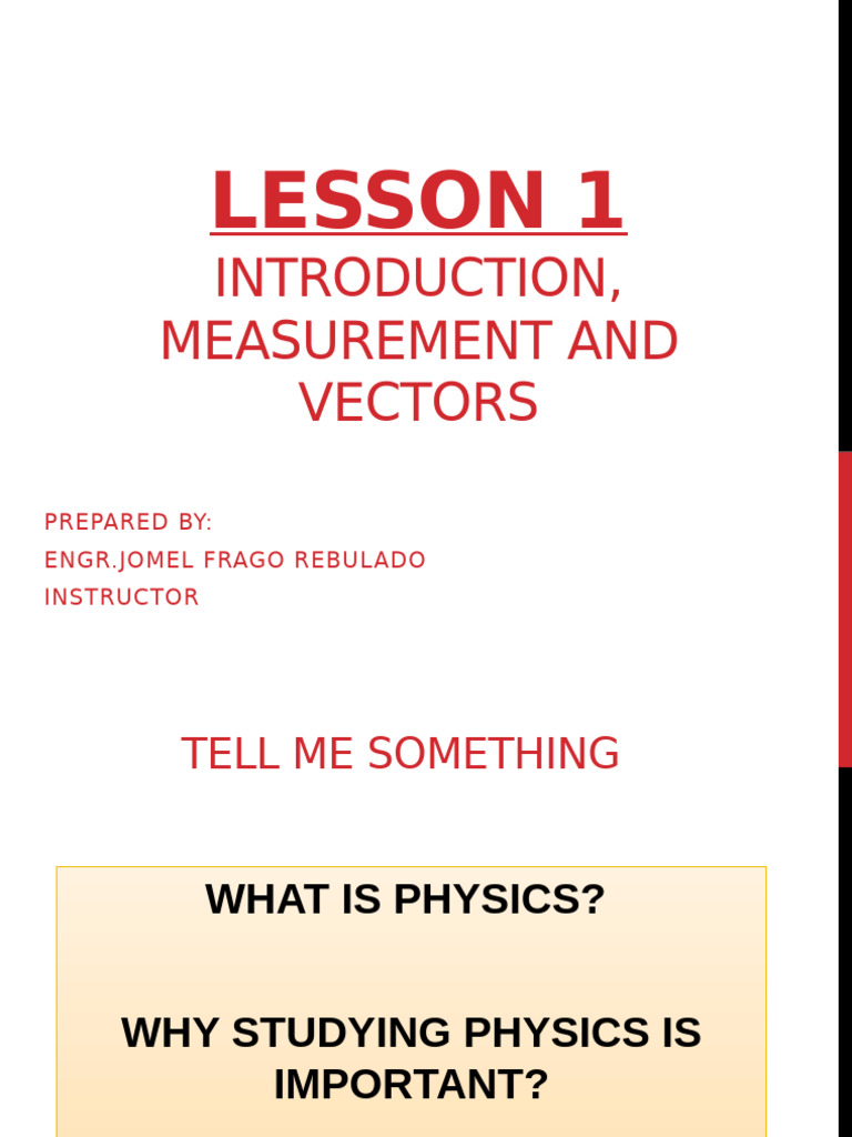 Lesson 1.1 Measurements and Vectors Part 1 | PDF | Accuracy And Precision | Physics