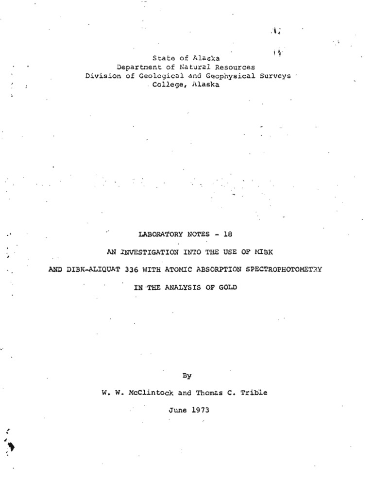 Gold Analysis Using MIBK and DIBK-AQ 336 | PDF | Physical Sciences ...