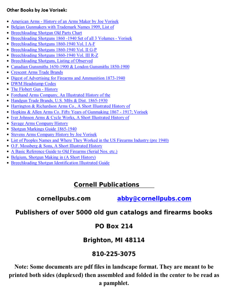 Shotgun Markings by Joe Vorisek - Cornell Publications | PDF | Shotgun ...