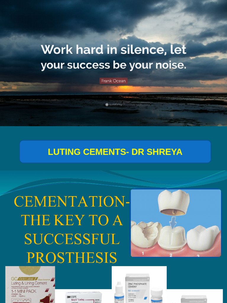 Luting Cements | PDF | Dentistry Branches