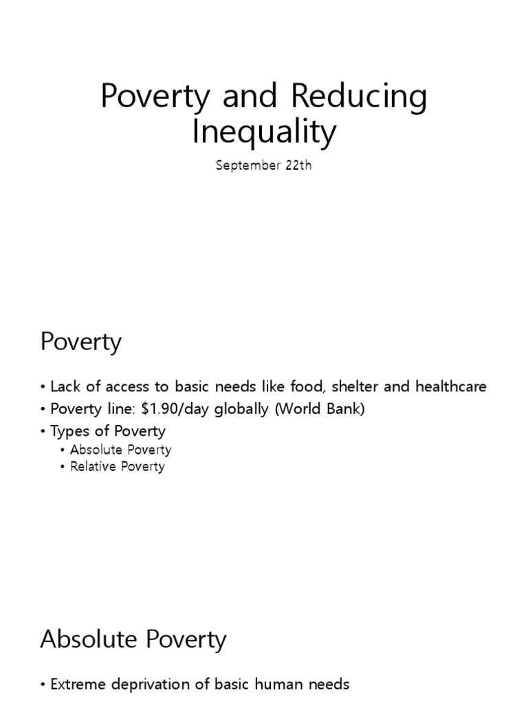 Poverty and Reducing Inequality | PDF | Poverty | Poverty & Homelessness