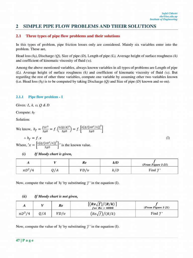 8 Hydraulics Class Note | PDF