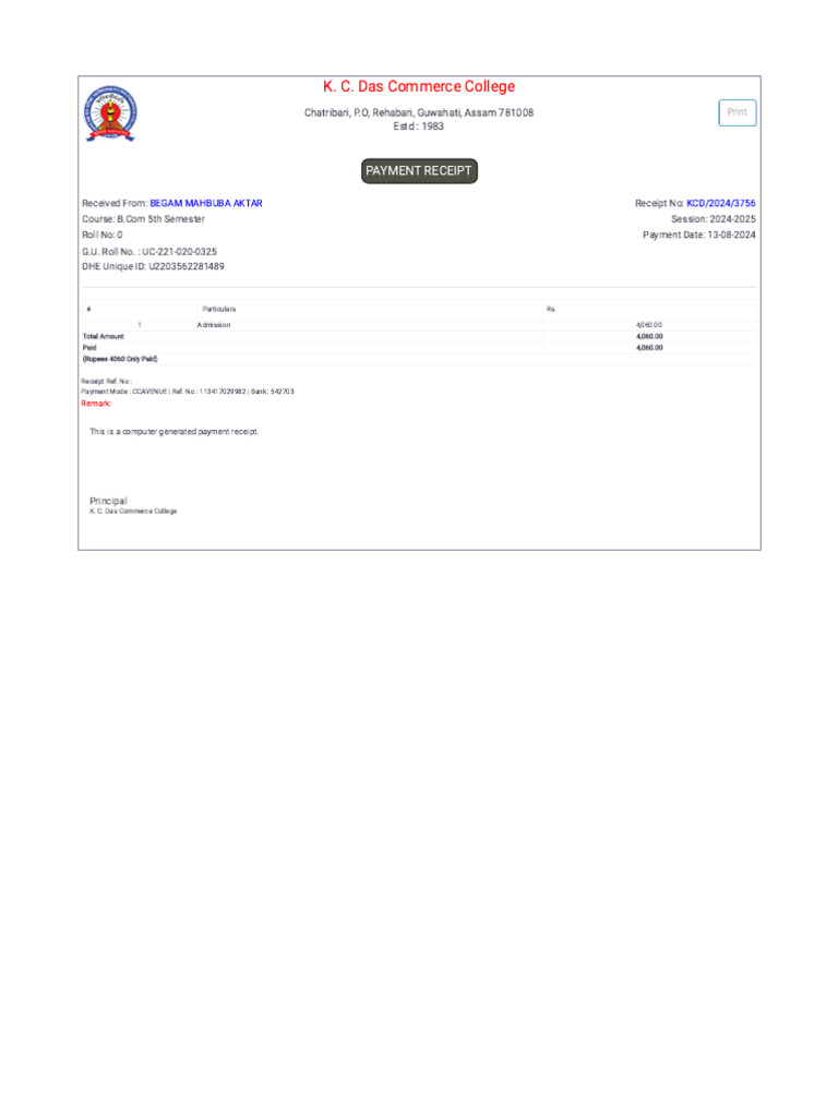 KC Das Commerce College DCS | PDF