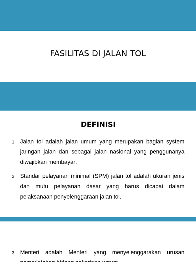 Fasilitas Di Jalan Tol | PDF