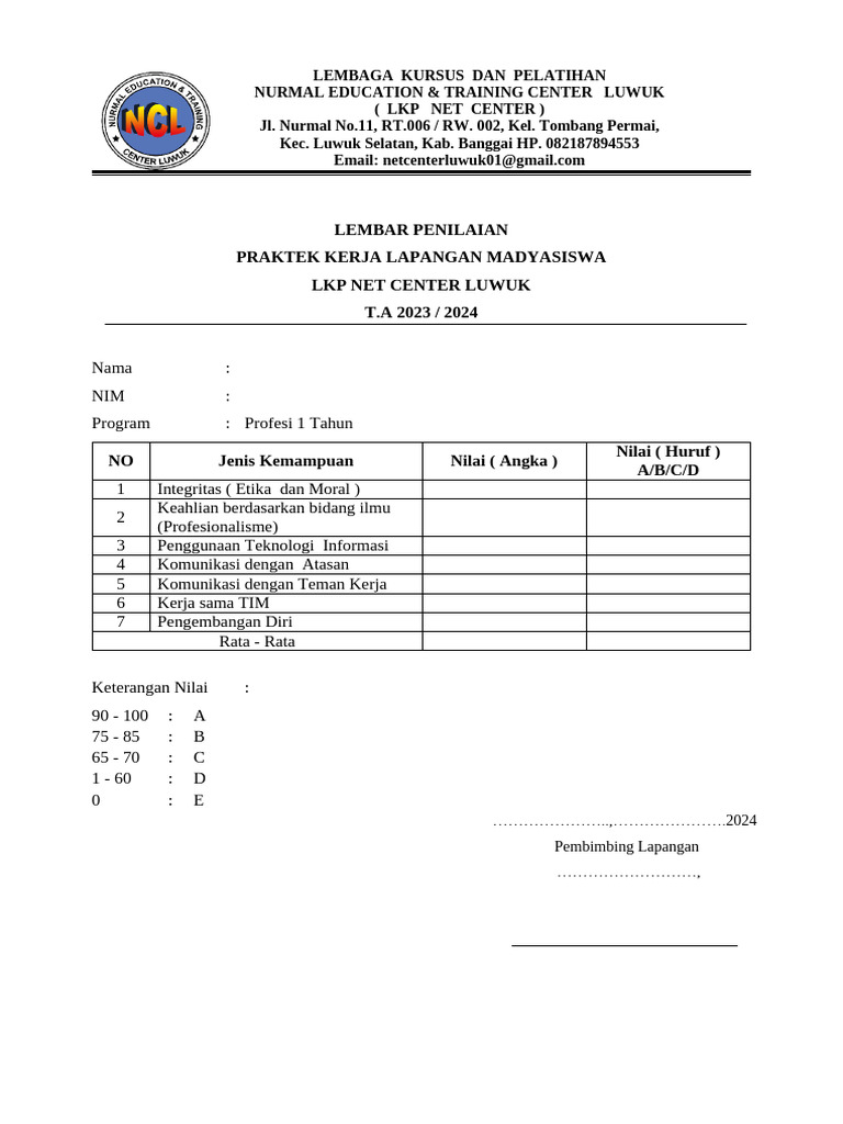 Format Penilaian Profesi 1 Tahun2024 | PDF