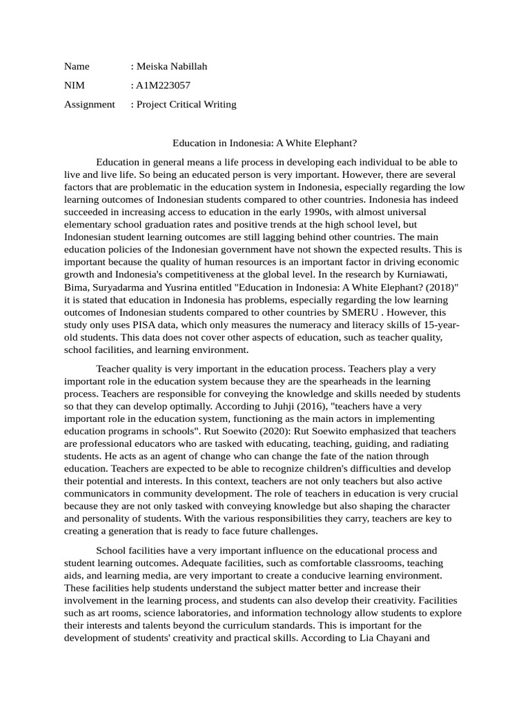 Critical Writing Asignment-1 | PDF | Motivation | Motivational